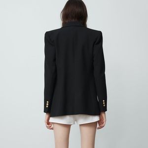 Zara | Jackets & Coats | Zara Double Breasted Blazer Balmain Style ...